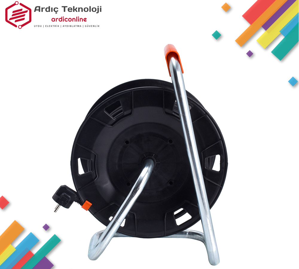 Bylion 20 Metre 3x2,5 Kablolu Seyyar Makaralı Işıklı 4'lü Uzatma Kablosu